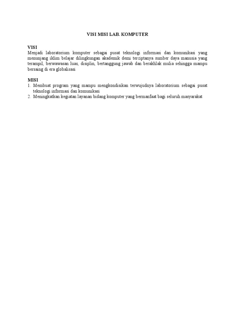 SOP Lab. Komputer | PDF | Teknologi & Rekayasa