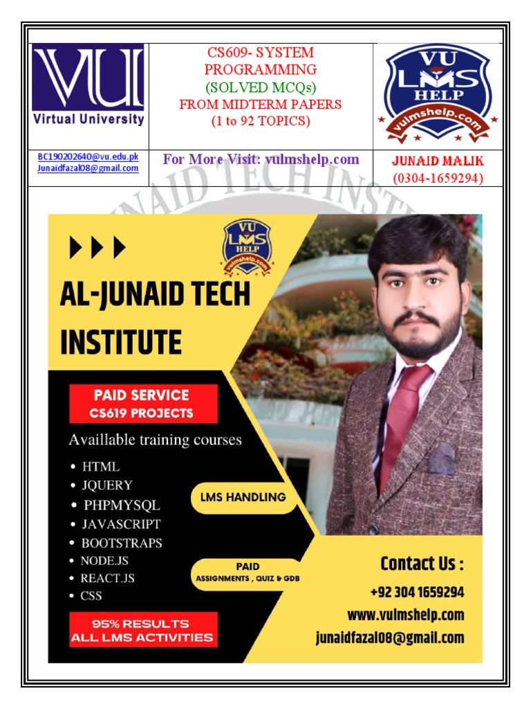 CS609 MIDTERM SOLVED MCQS by JUNAID | PDF | Operating System | Graphical User Interfaces