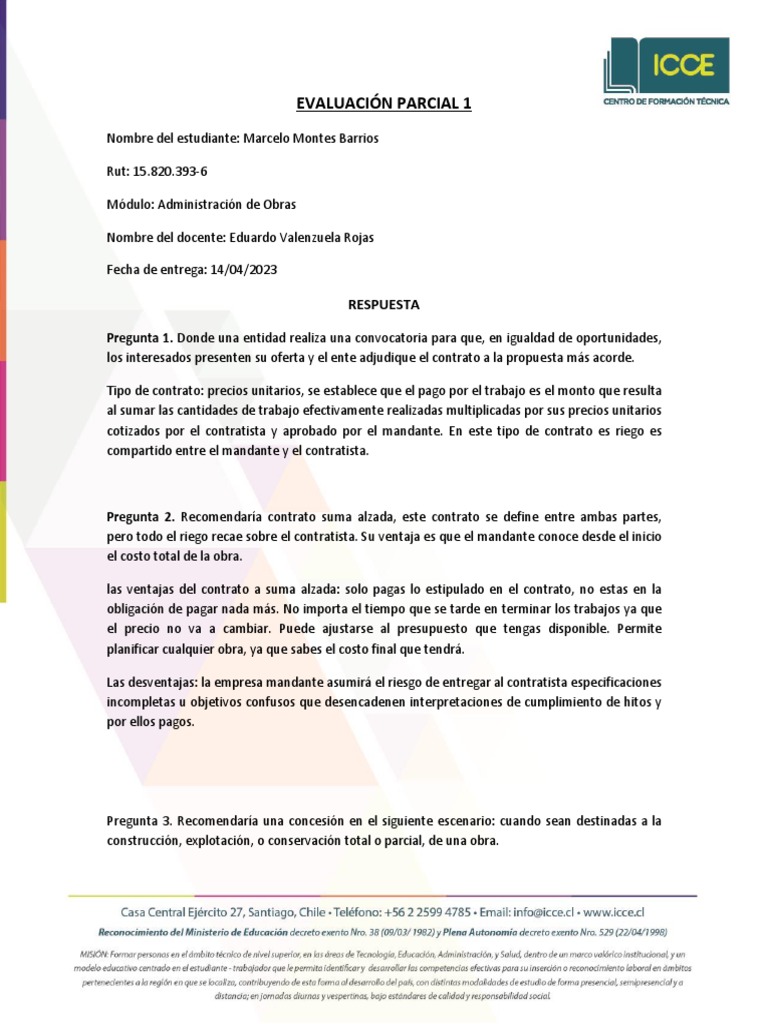 Evaluación Parcial 1 | PDF