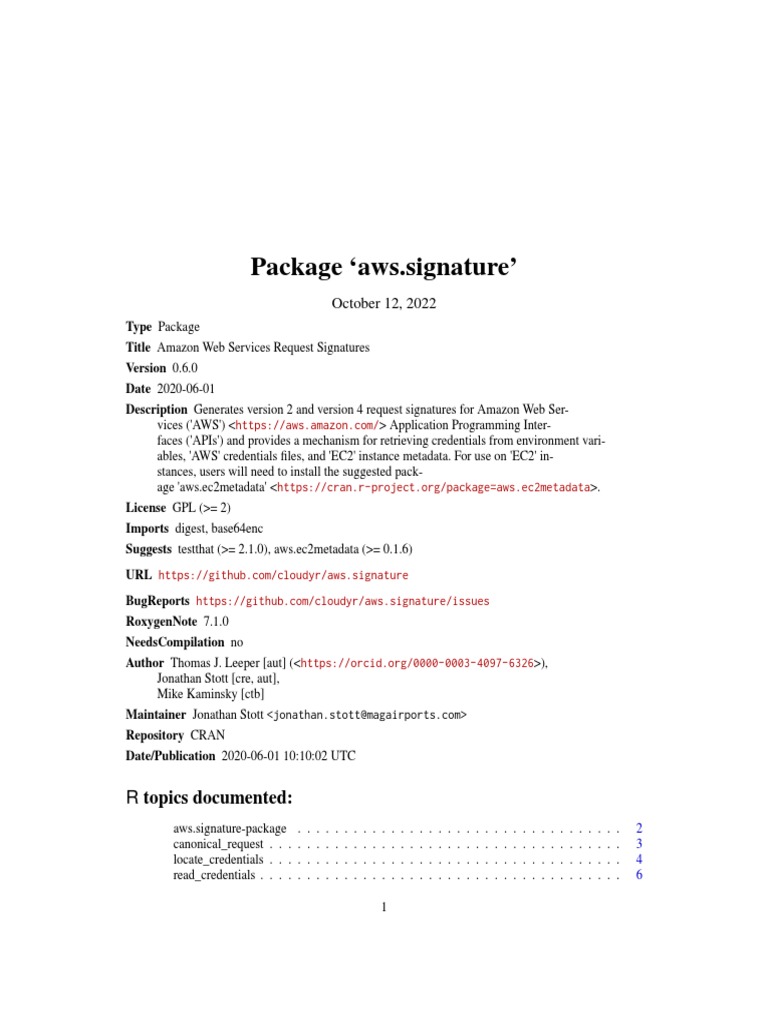 Aws Signature | PDF | Amazon Web Services | Computer Programming