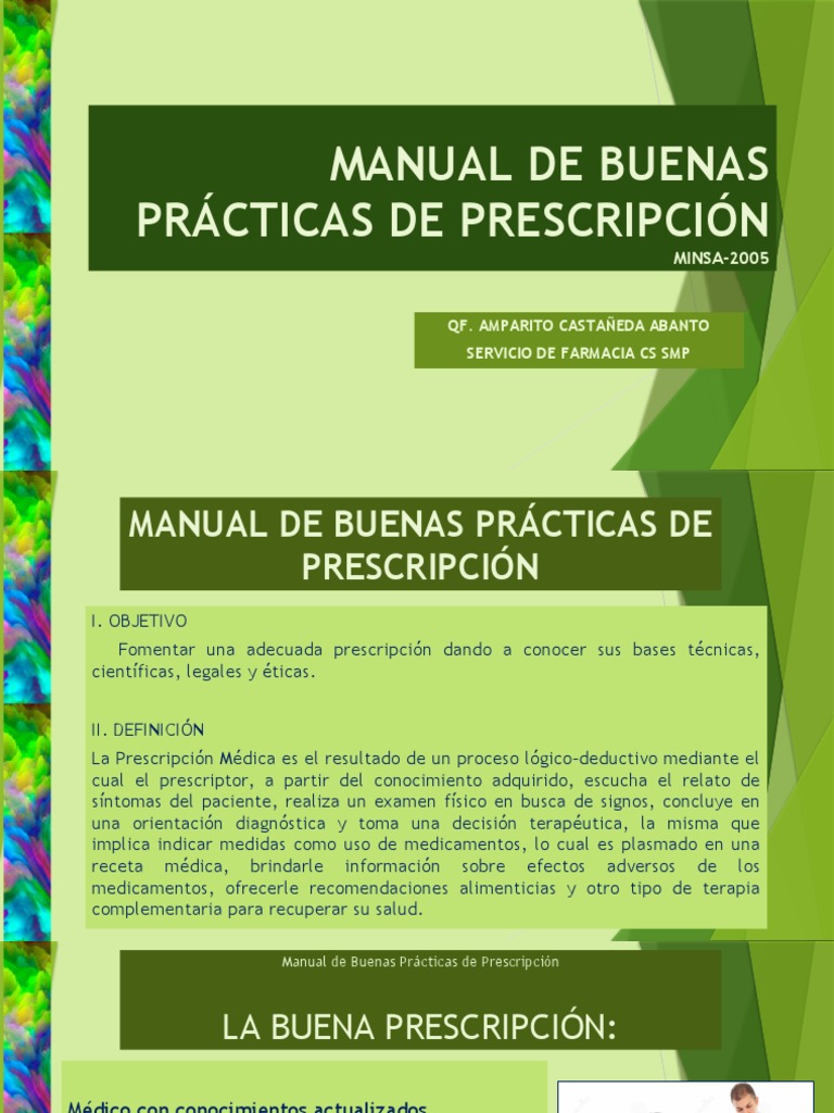 Manual De Buenas Prácticas De Prescripción Qf A Castañeda A Pdf
