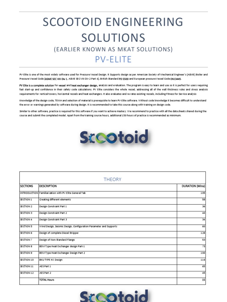 Detail Syllabus for PV-Elite - Scootoid | PDF | Heat Exchanger ...