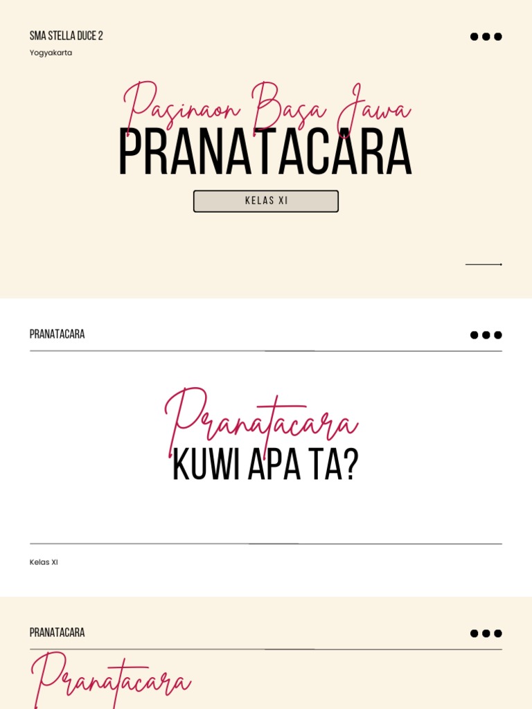 Pranatacara Kelas XI | PDF