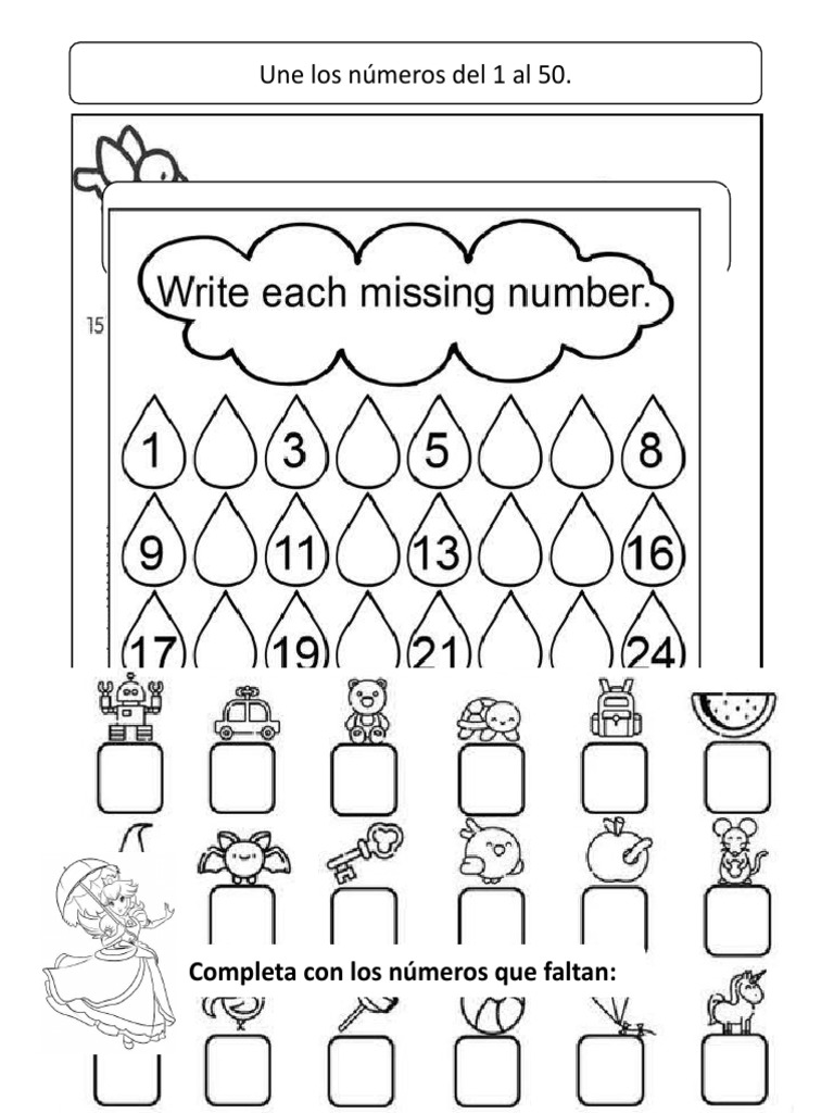 Repaso Numeros Hasta 50 | PDF