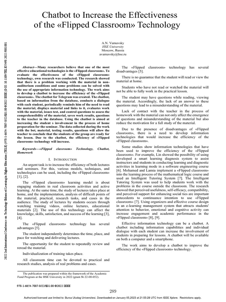 Chatbot To Increase The Effectiveness of The Flipped Classroom ...