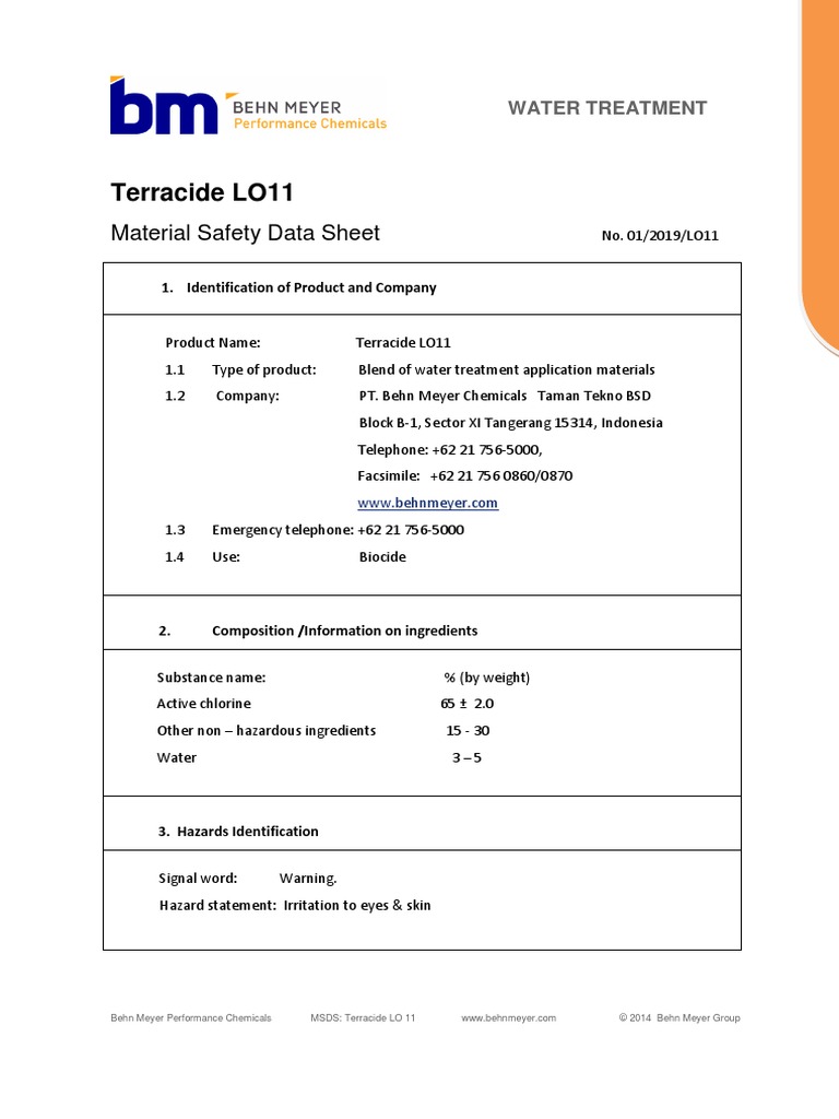 025 MSDS Terracide LO11 | PDF | Combustion | Fires