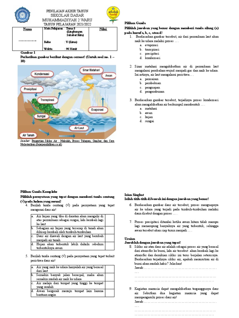 Soal PAT Tema 8 Kelas 5 2021-2022 | PDF