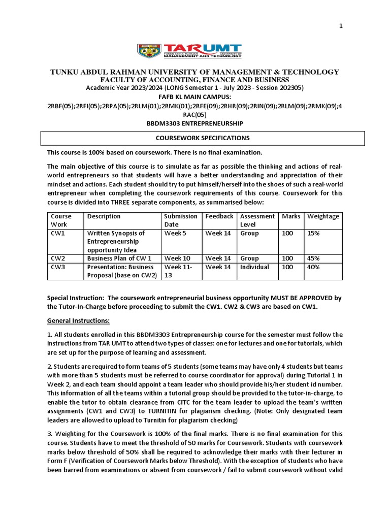 PDF BBDM 3303 Coursework Spec Sem1 - 2023 Version 1 | PDF ...