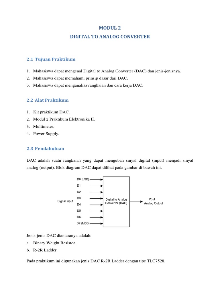 Modul 2 DAC | PDF | Teknologi & Rekayasa