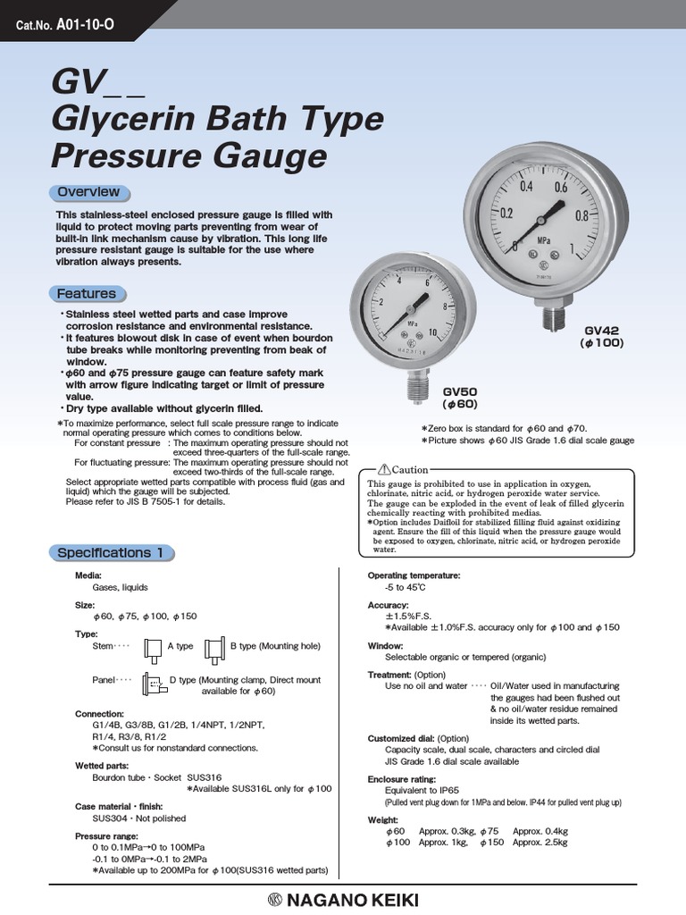E-GV O 8p201902.indd | PDF | Stainless Steel | Pressure Measurement