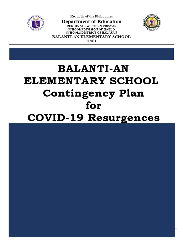 Balanti An ES School Contingency Plan FINAL | PDF | Learning | Infection