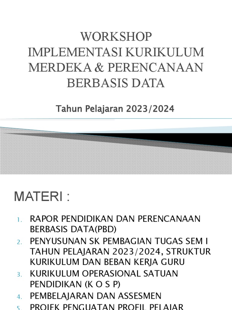 1.a. Workshop Ikm & Pbd Smp 2023 - 2024 | PDF