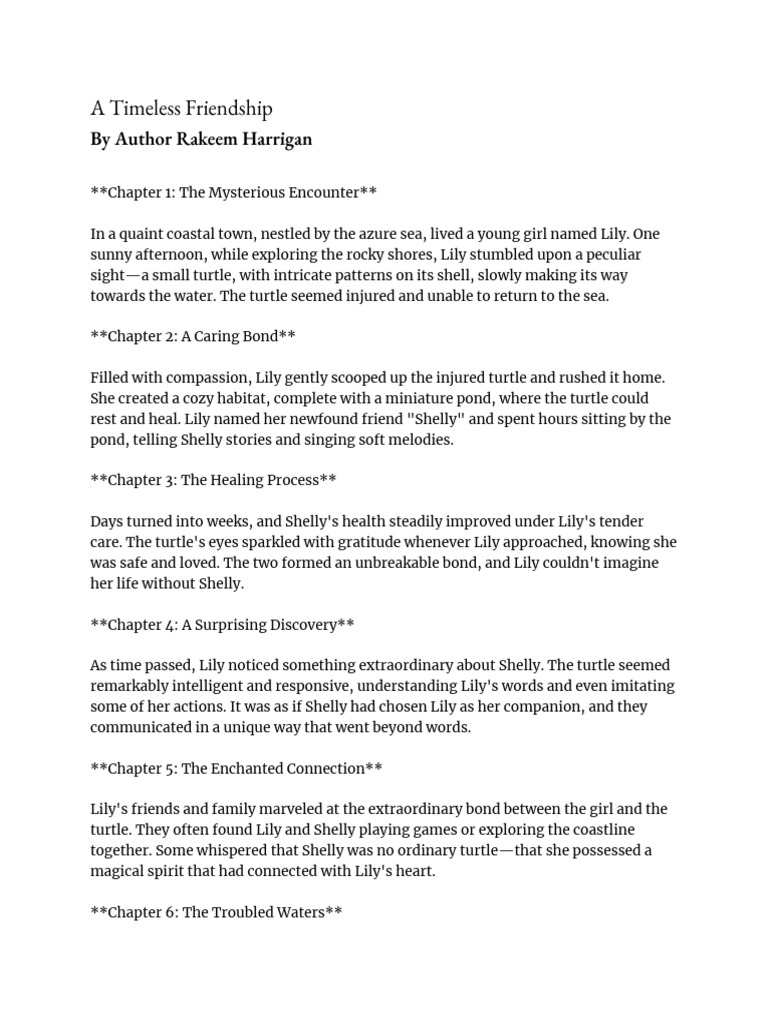 A Timeless Friendship | PDF