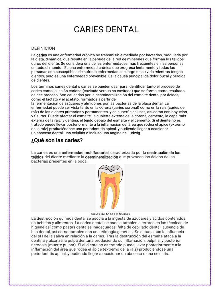 Caries Dental | PDF | Diente | Odontología
