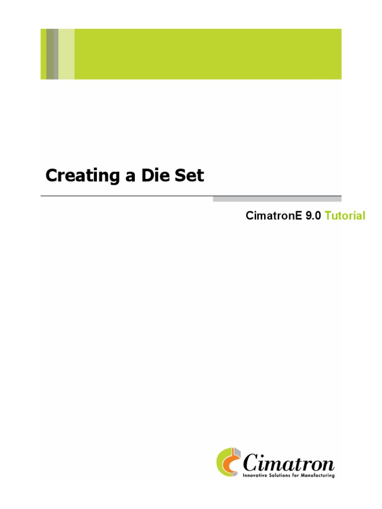 Die Set Assembly Guide in CimatronE | PDF | Parameter (Computer ...