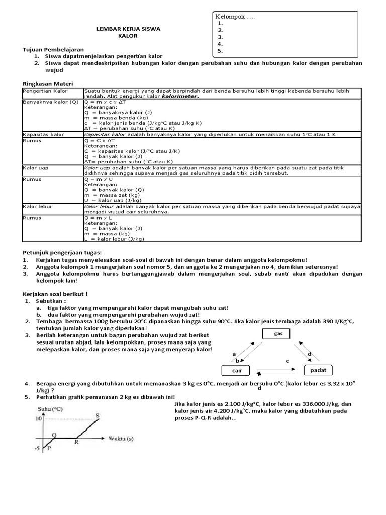 LEMBAR KERJA SISWA in On in (Pert2) | PDF