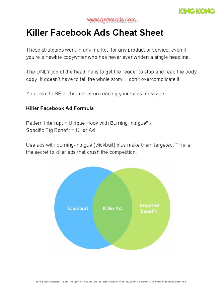 6.3-Killer Facebook Ad Cheat Sheet | PDF | Laughter