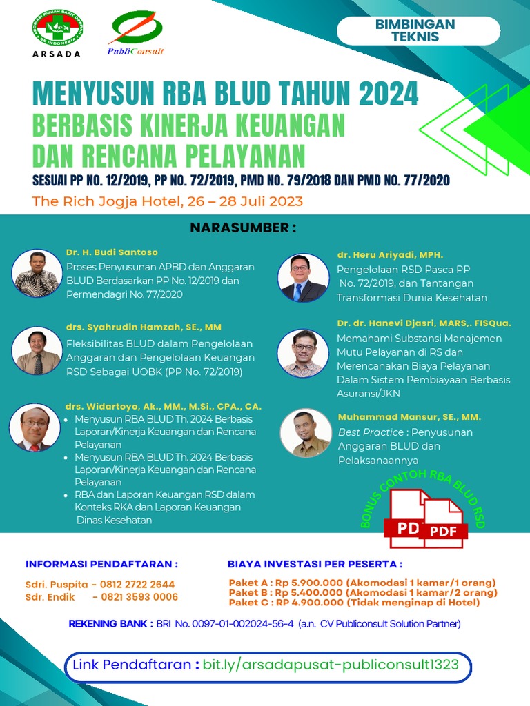 Undangan Dan Tor Pelatihan Menyusun Rba, Arsada, Jogja, 26-28 Juli 2023 | PDF
