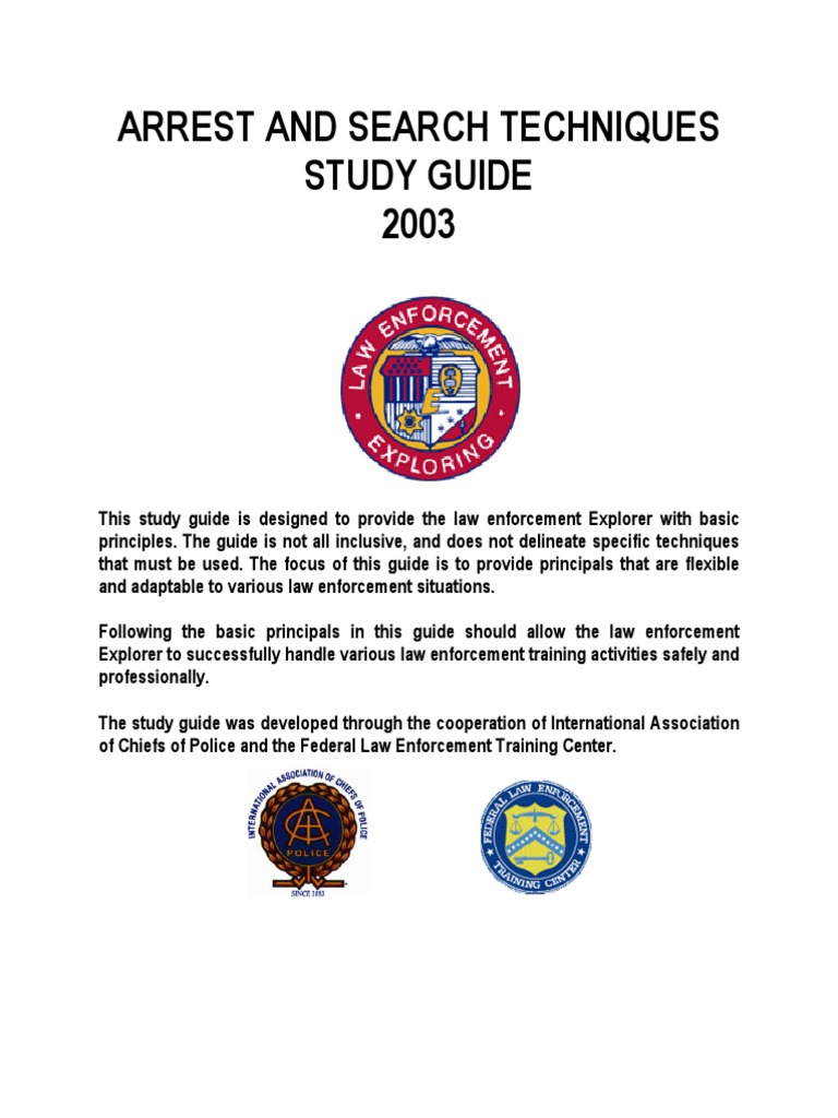 Law Enforcement Exploring Arrest and Search Techniques Study Guide 2003 ...