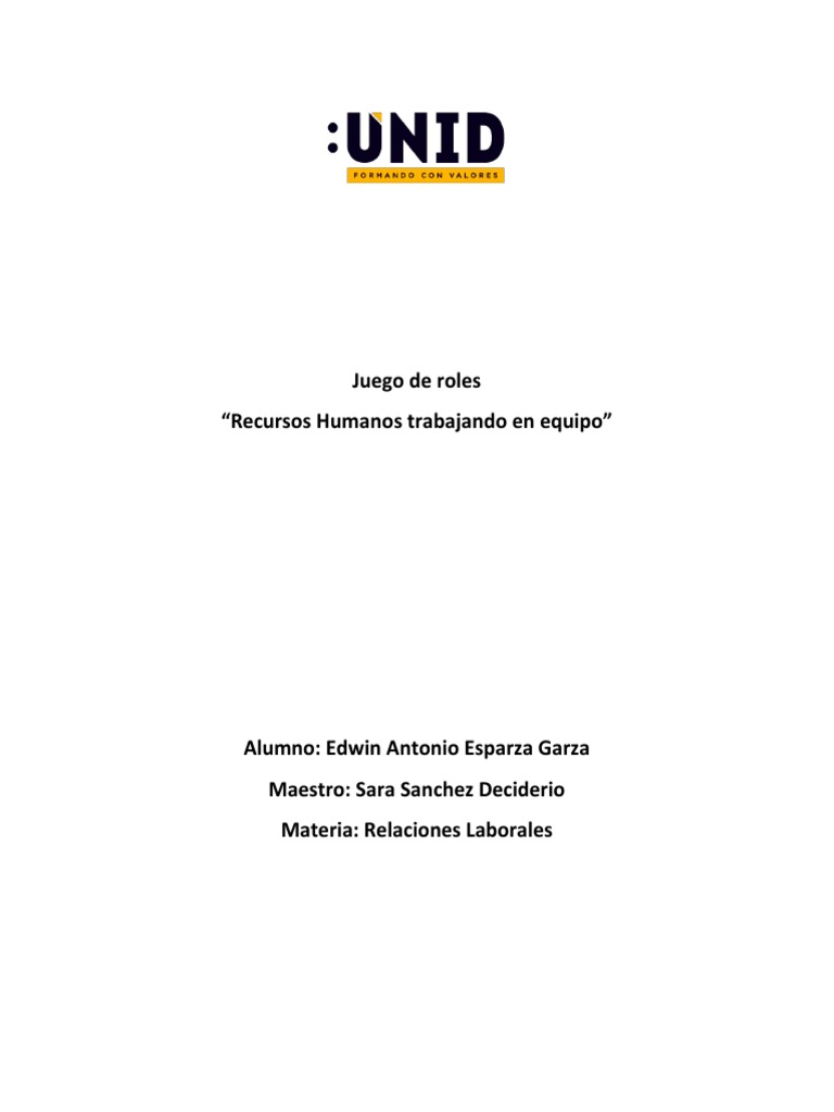 Juego de Roles Relaciones Laborales | PDF | Gestión de recursos humanos ...