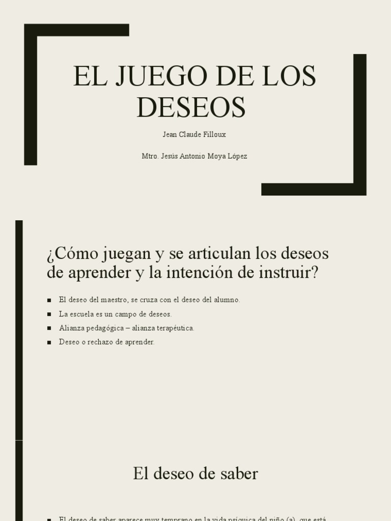 El Juego de Los Deseos | PDF | Conceptos psicologicos | Sicología