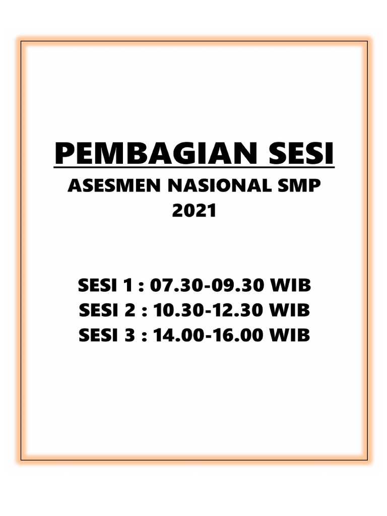Pembagian Sesi | PDF