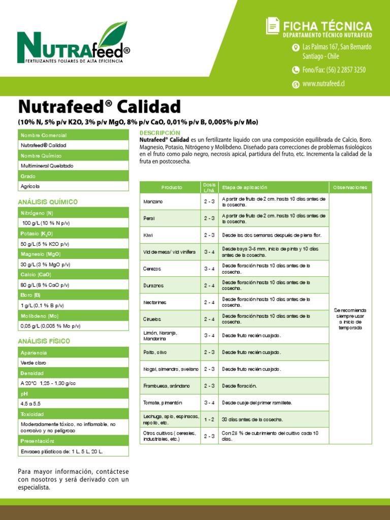 Ficha Calidad | PDF | Plantas | Botánica