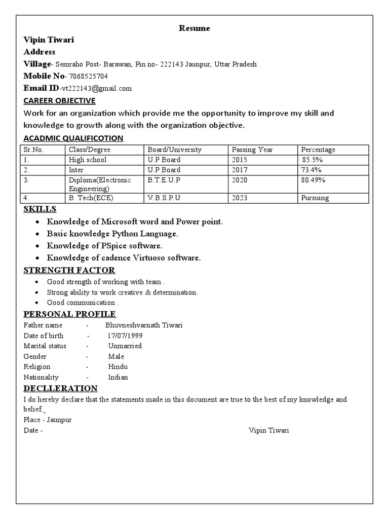 Vipin Resume | PDF