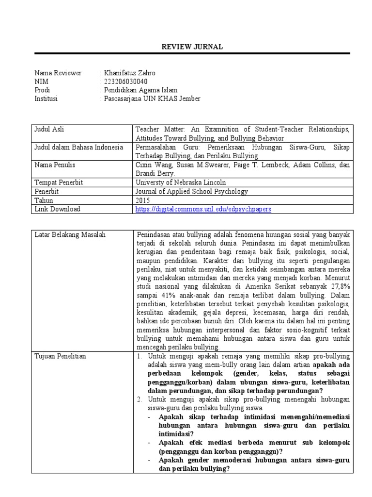 Contoh Review Jurnal | PDF | Pengembangan Diri | Kesehatan Holistik