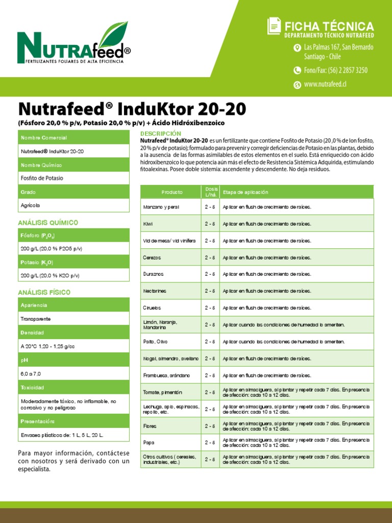 Ficha Induktor 20-20 | PDF | Agricultura | Química