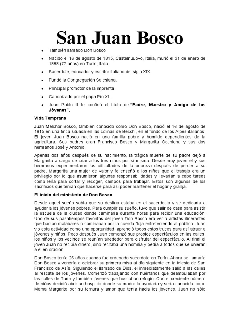 San Juan Bosco | PDF