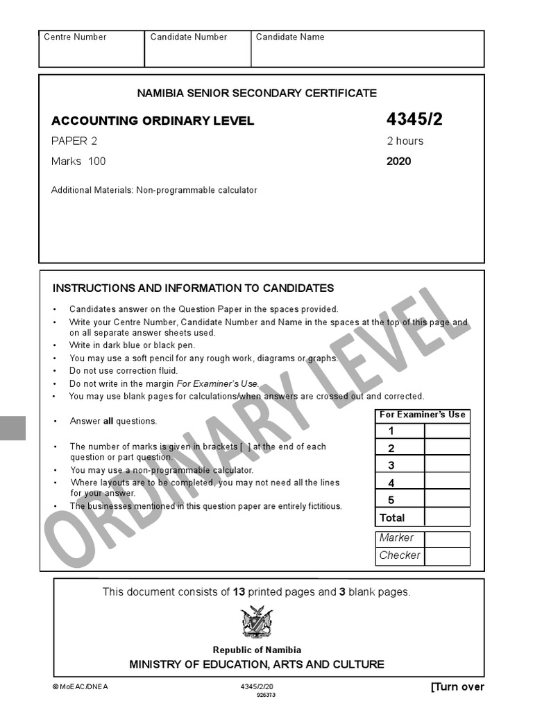 Ordinar Y Level | PDF | Debits And Credits | Expense