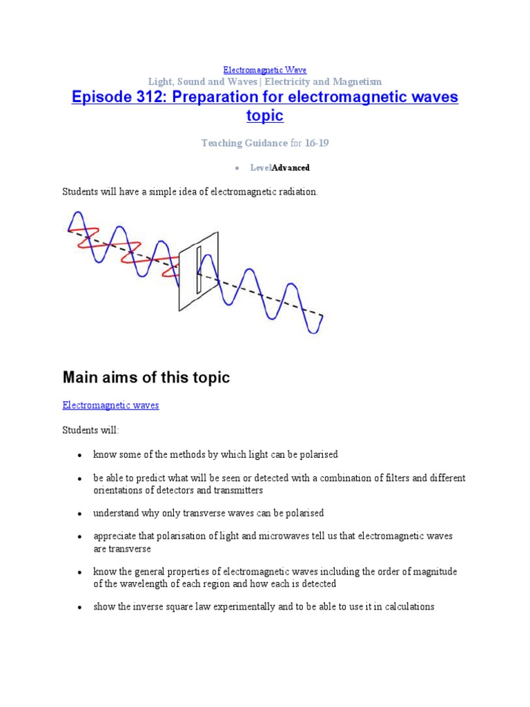 Electromagnetic Wave | PDF | Electromagnetic Radiation | Electromagnetic Spectrum