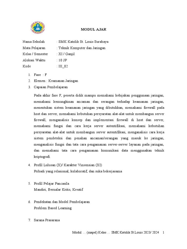 Modul - III - 02 - TKJ - Elemen - Keamanan - Jaringan - XI - SMK ST ...