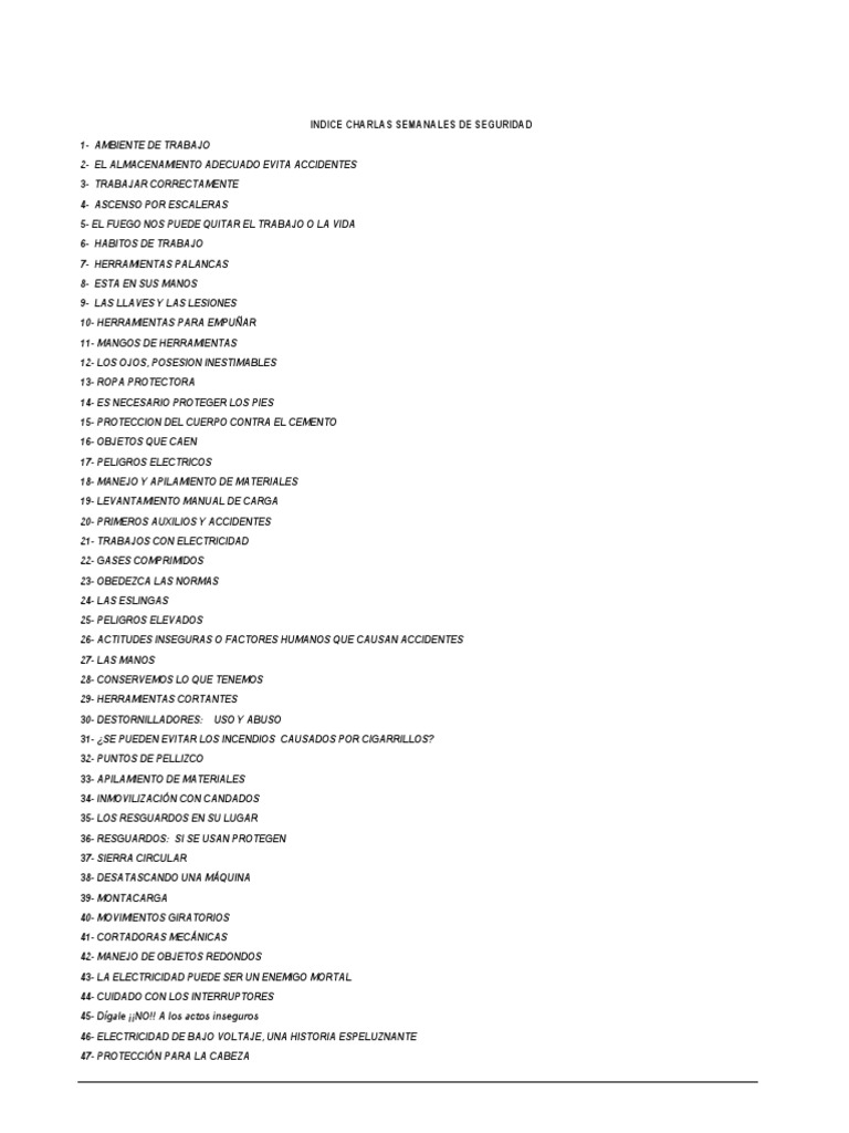 80 Charlas de Seguridad Industrial y Salud Ocupacional | Descargar gratis PDF | Incendios ...