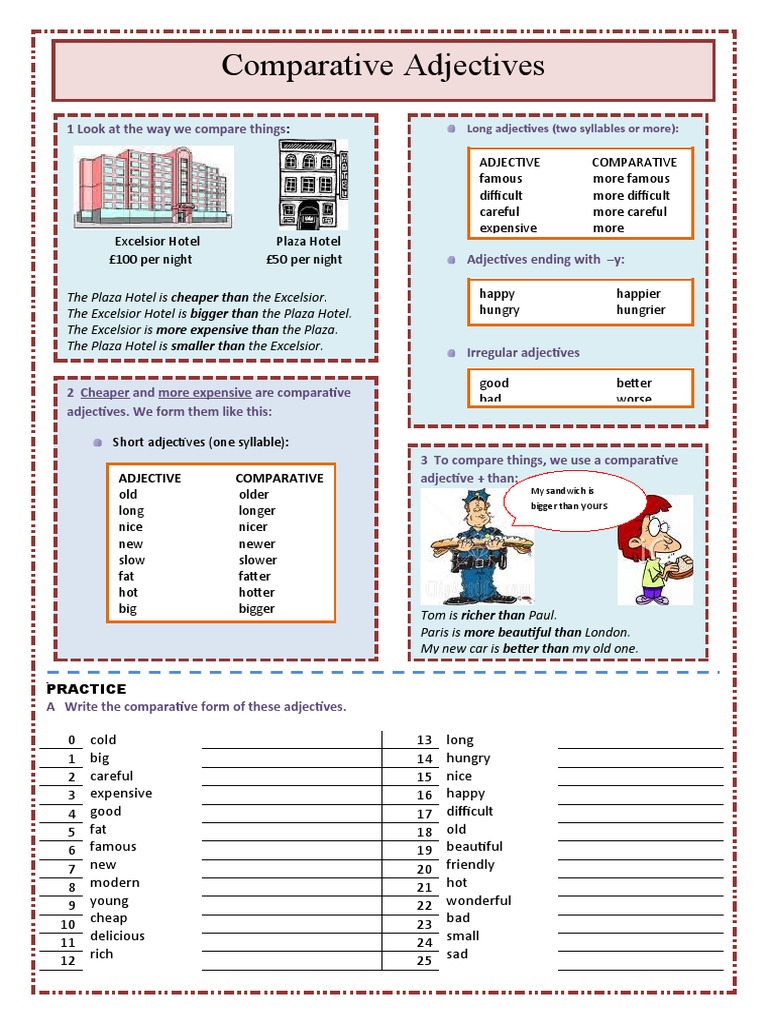 Comparative Adjectives 92649 | PDF