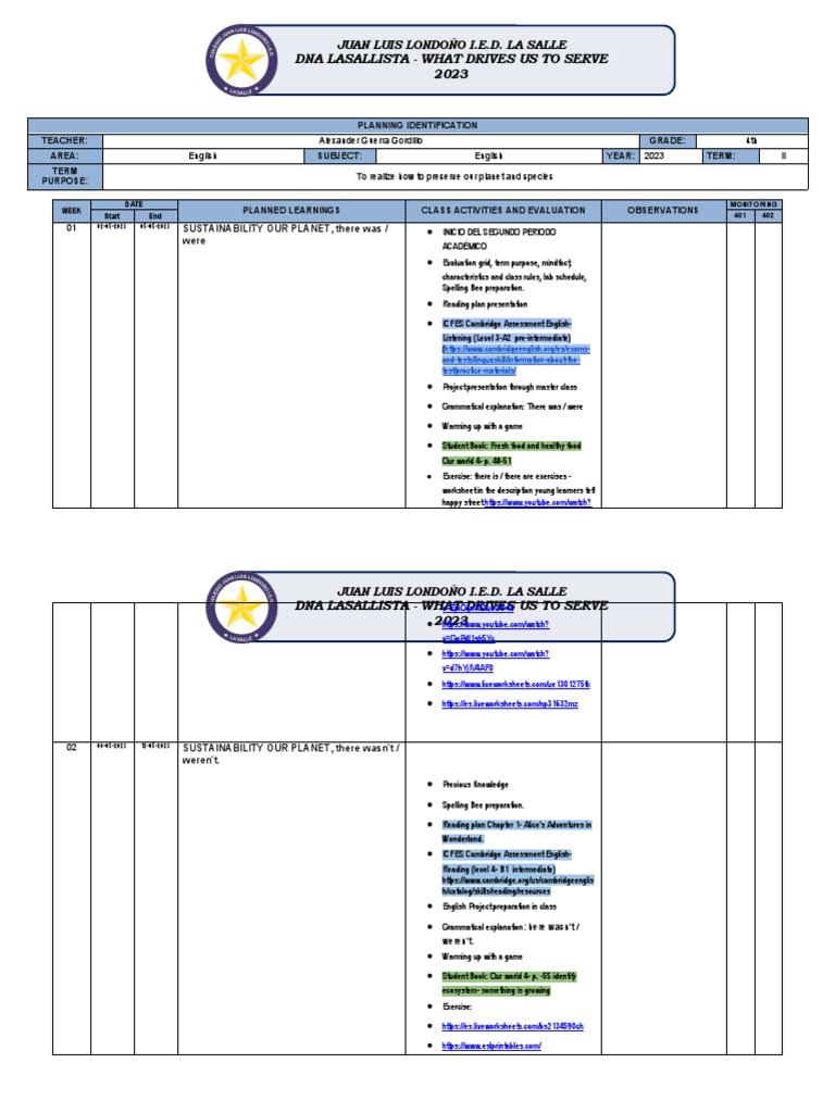 Subject Planning | PDF