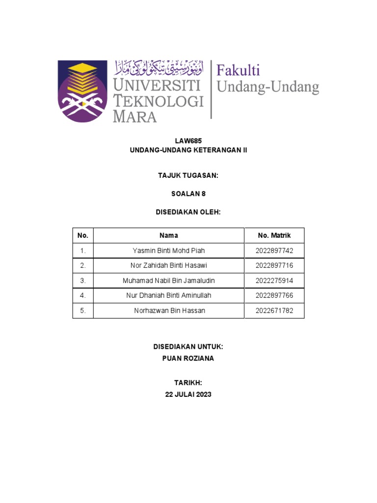 Assignment Berkumpulan Keterangan (Soalan 8) | PDF