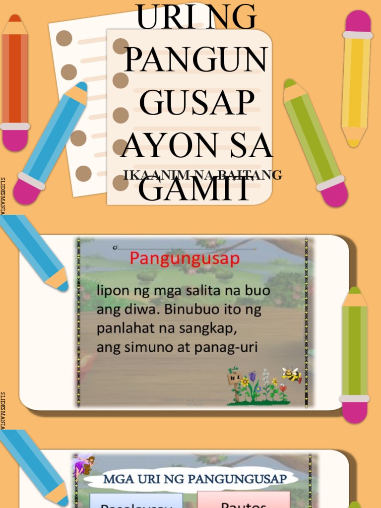 Filipino 6 Uri NG Pangungusap Ayon Sa Gamit | PDF