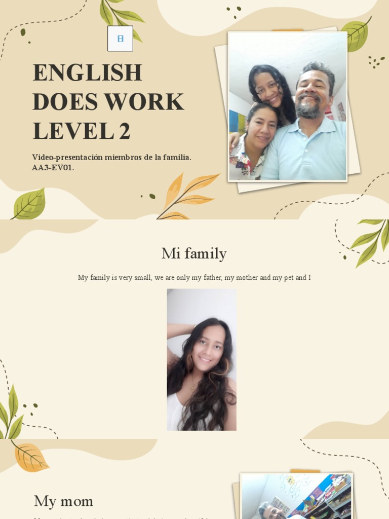 Video-Presentación Miembros de La Familia. AA3-EV01. | PDF