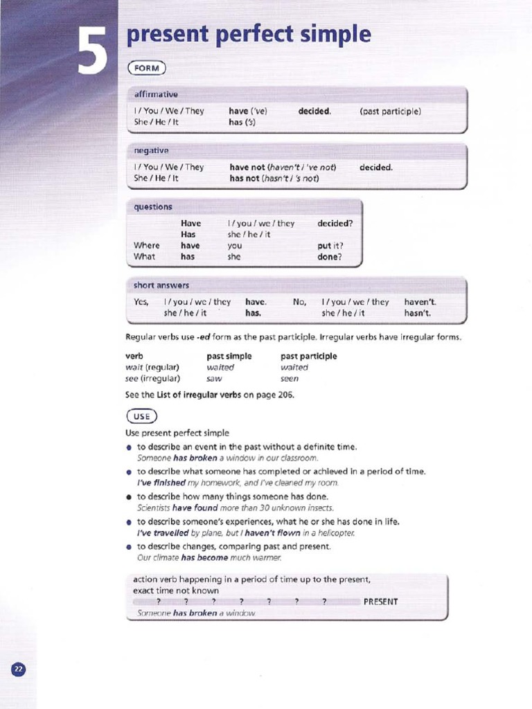 Present Perfect Tense - Advanced English | PDF