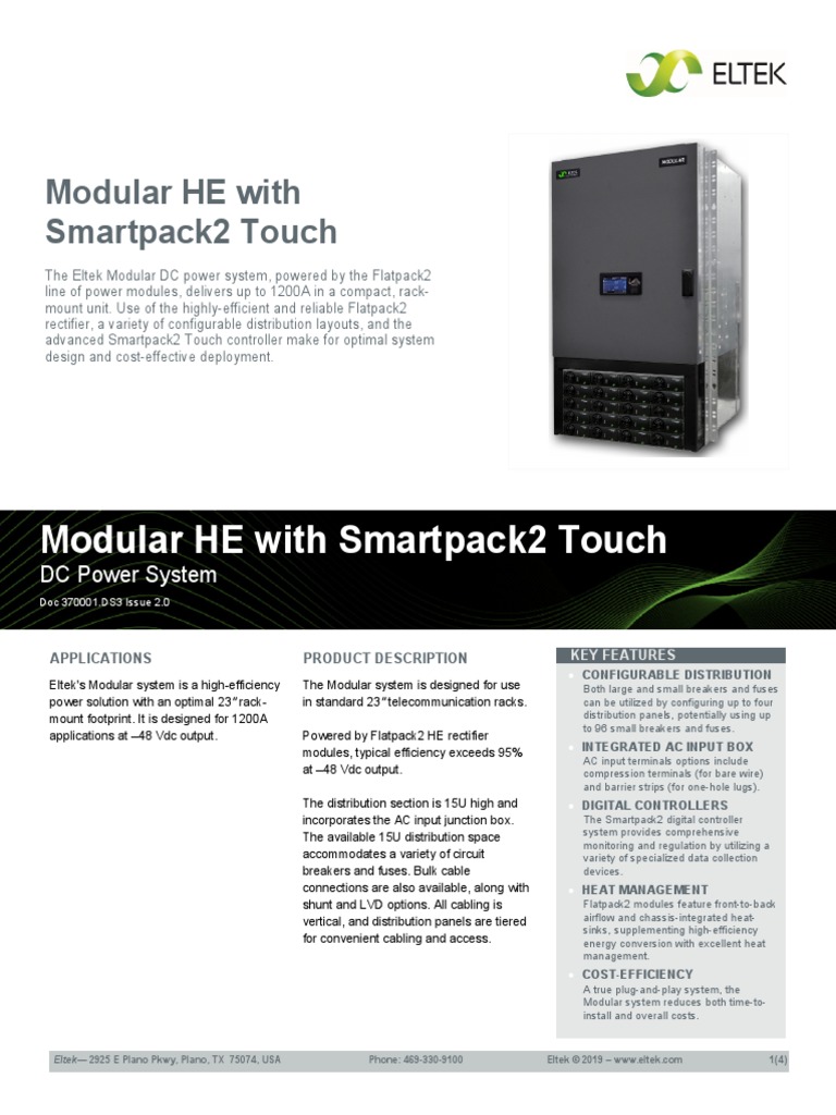 Datasheet - Modular He With Smartpack2 Touch 370001.ds3 r2 | PDF