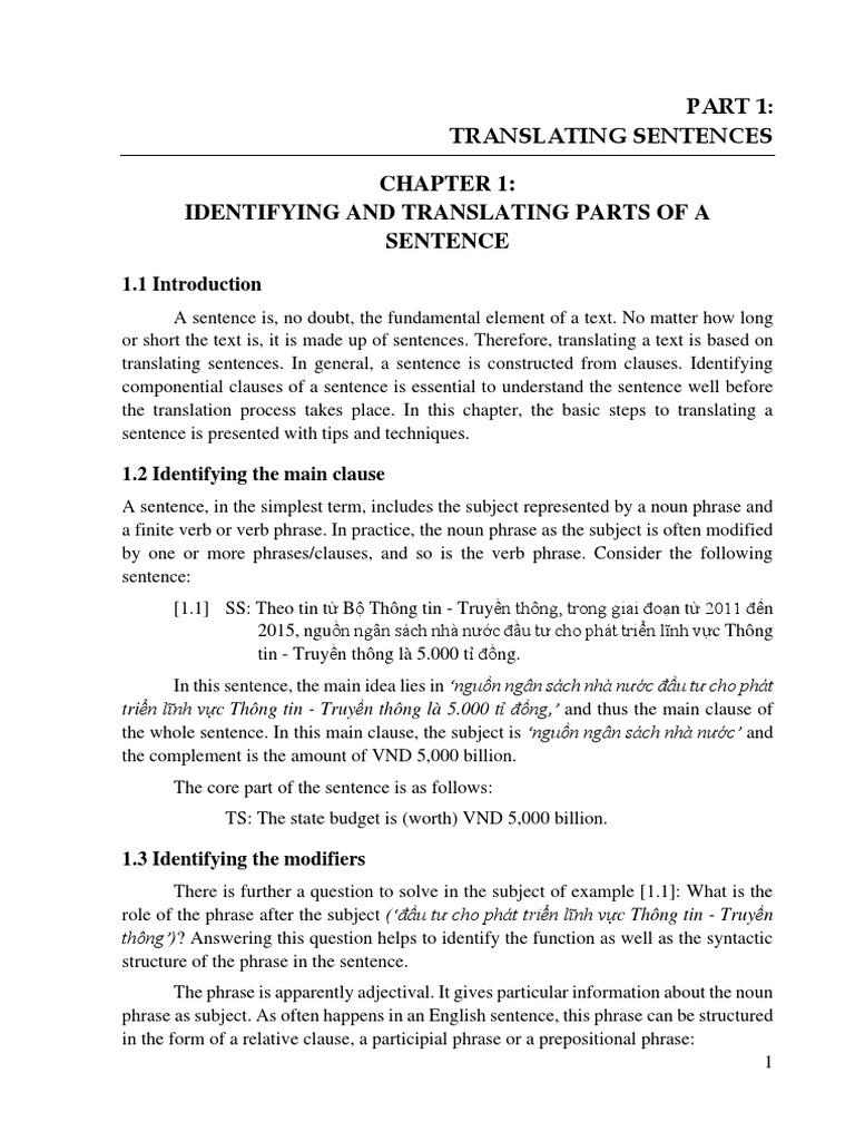 ENG-Translate-Chapter 1 | PDF | Phrase | Sentence (Linguistics)