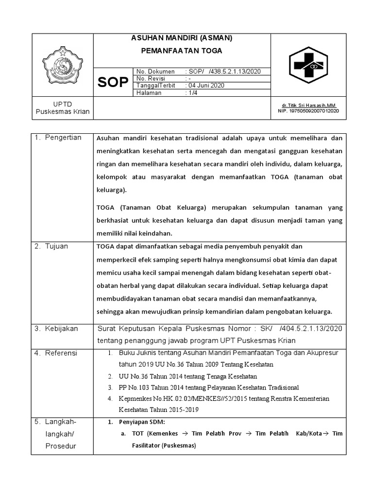 2020 Sop Asman | PDF