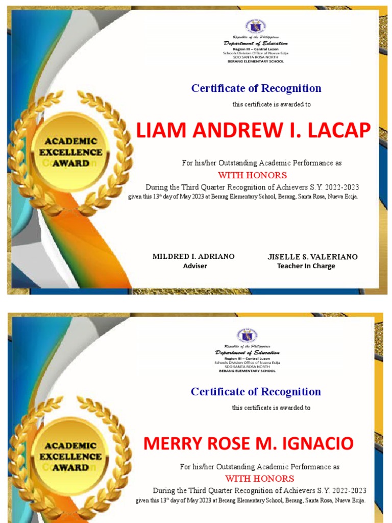 CERTIFICATE G4 3rd GRADING | PDF