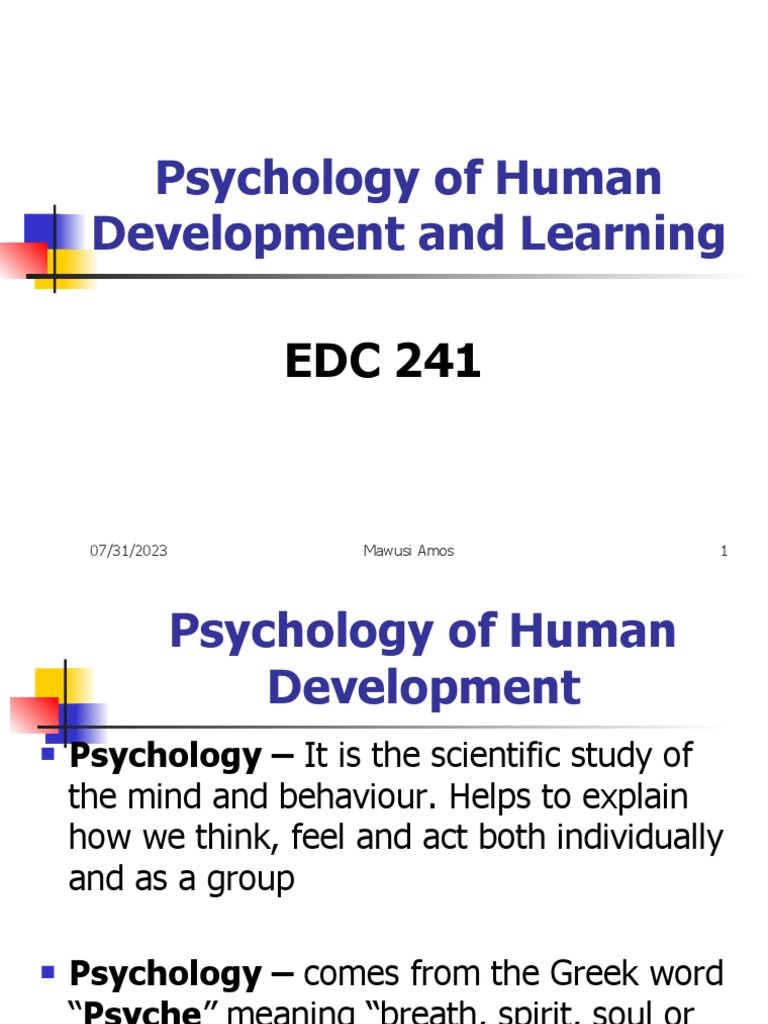 Psychology of Human Development 1-1 | PDF | Developmental Psychology ...