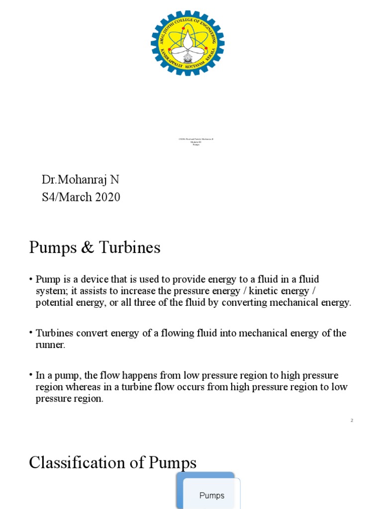 Module 3.1 Ppt3.1 Pumps | Download Free PDF | Pump | Physical Quantities