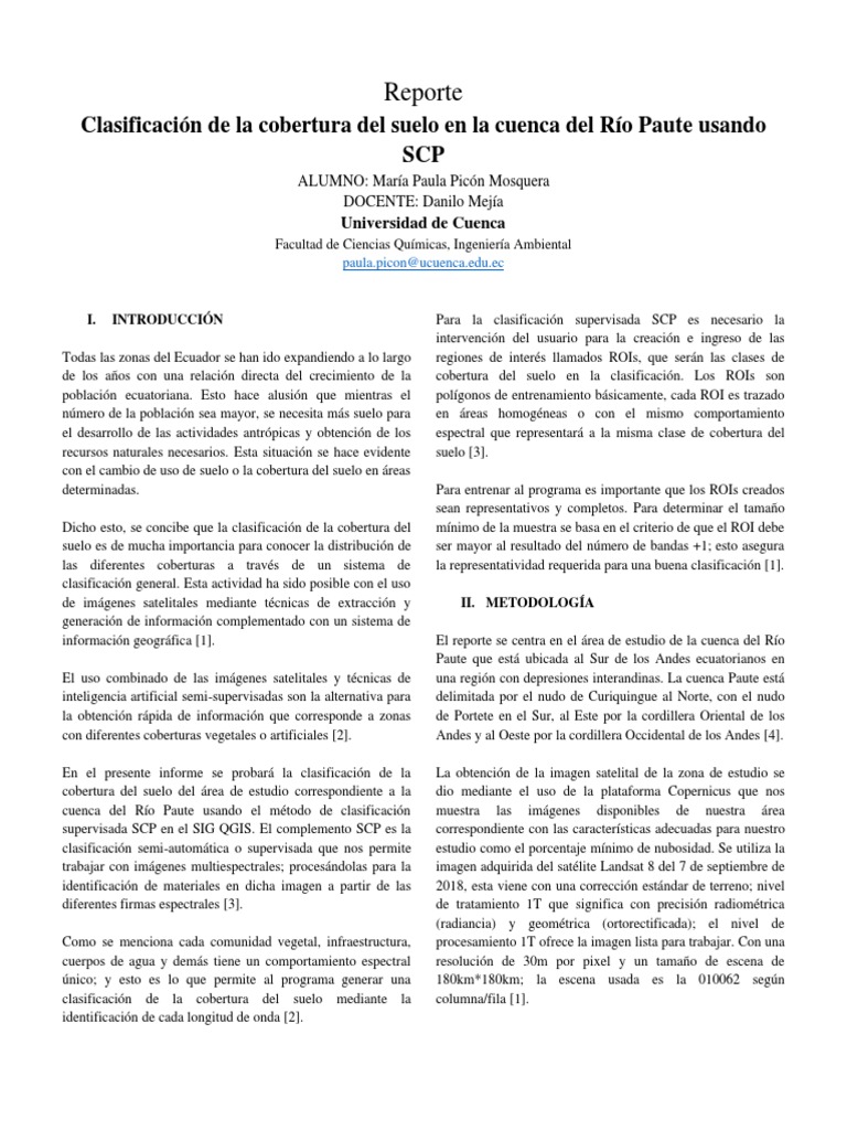 Paula Picon Clasificacion SCP | PDF | Andes | Sistema de información geográfica
