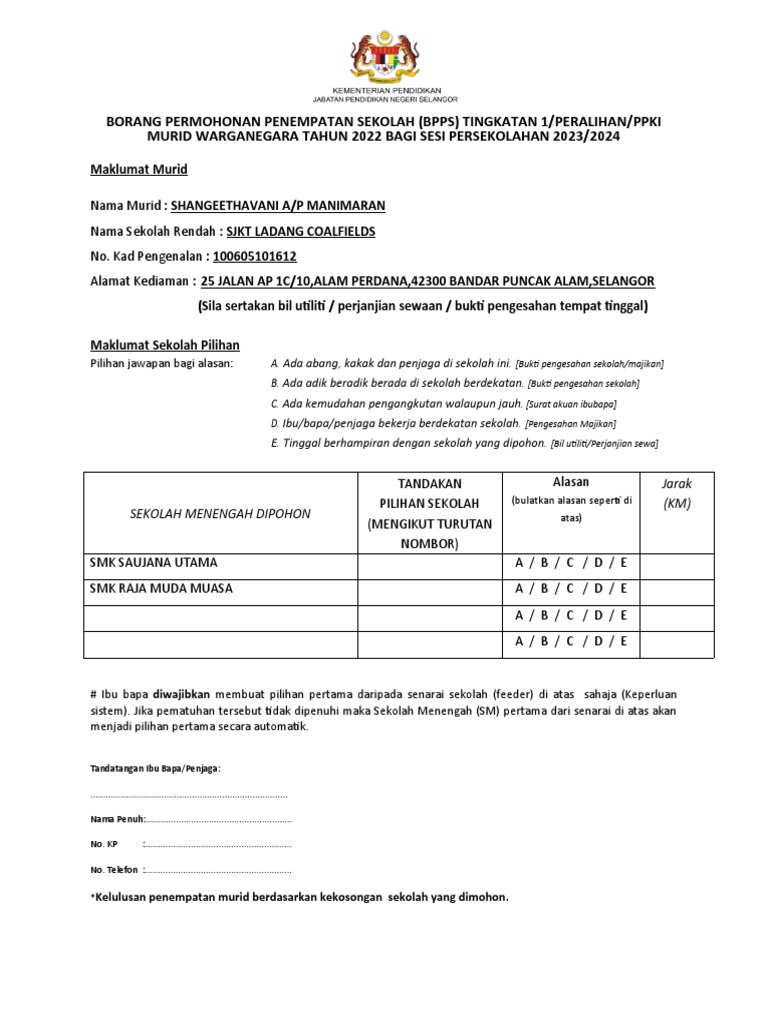 Borang Bpps Tahun 2023 (Autorecovered) | PDF