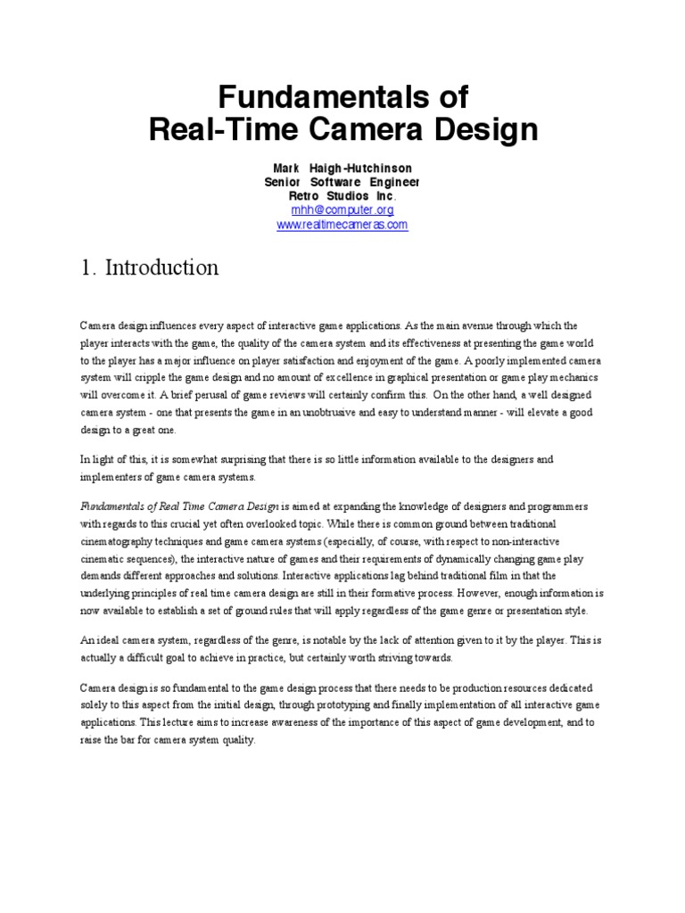 GD_Haigh-Hutchinson_FundamentalsReal-TimeCameraDesign2 | PDF | System ...